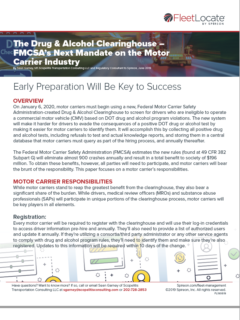 Drug & Alcohol Clearinghouse Resources - FleetLocate by Spireon